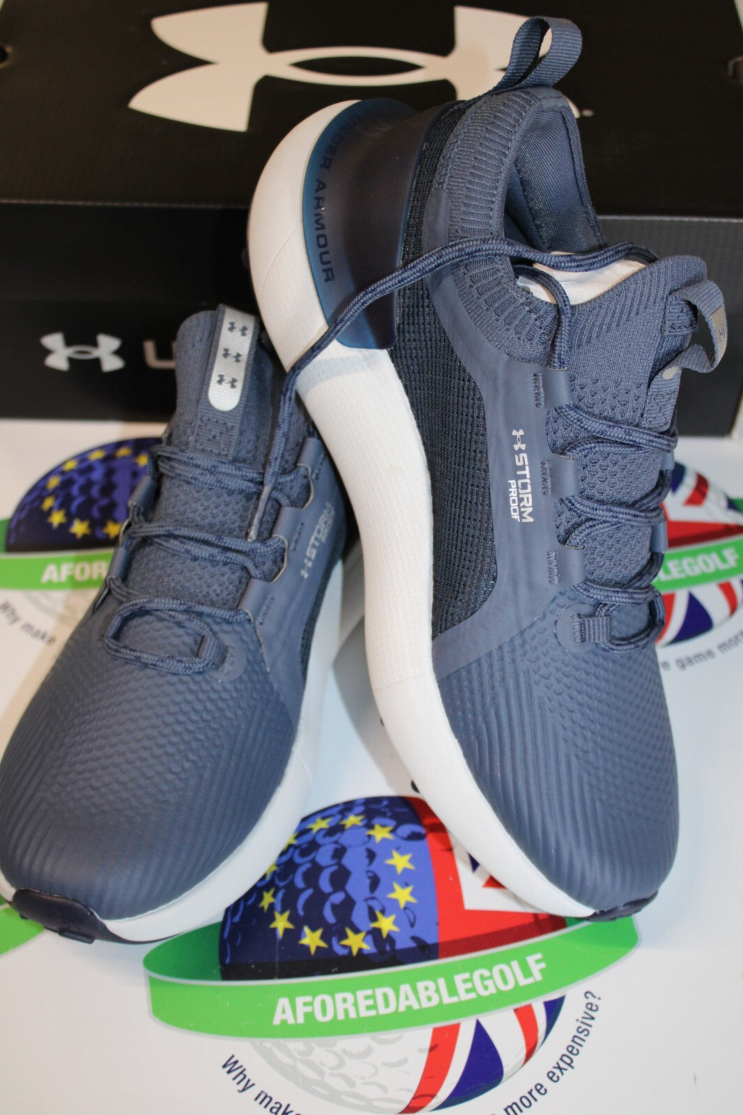 under armour phantom golf shoes dark grey/blue uk size 10 | Aforedablegolf
