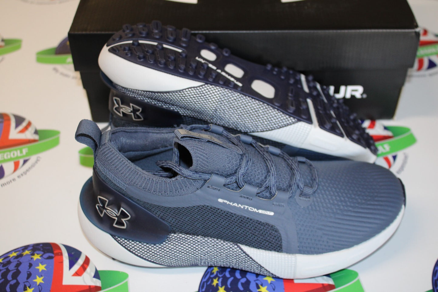 under armour phantom golf shoes dark grey/blue uk size 10 | Aforedablegolf